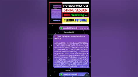 pyrogram string session termux tutorial 💯♥️ youtube