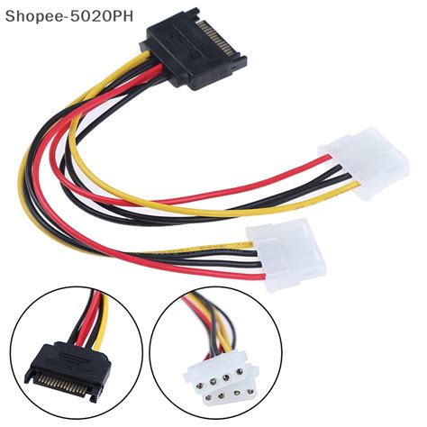 Electric Pin Sata Male To Double Pin Molex Female Ide Hdd Power Harddrive Cable