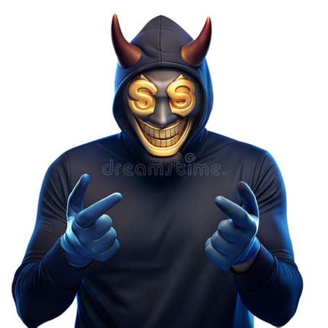 A Hacker Wearing A Hoodie With Horns Stock Image Illustration Of Cyber Disguise 321828045