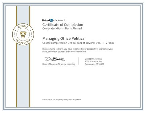 Haris Ahmed On Linkedin Certificate Of Completion