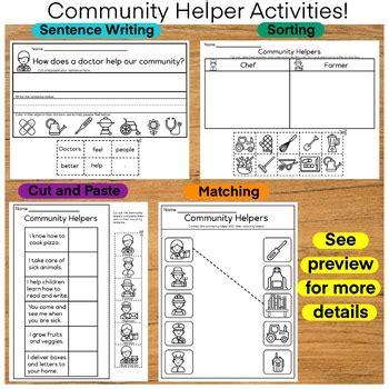 Community Helpers Special Education Activities Coloring Folders
