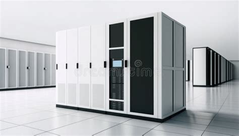 Generative Ai Illustration Of Modern Data Center With Servers Stock Illustration Illustration