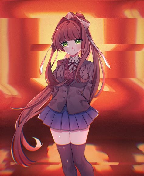 Monika Doki Doki Literature Club Drawn By Funpo Danbooru