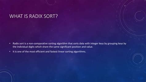Radix And Merge Sort Pptx