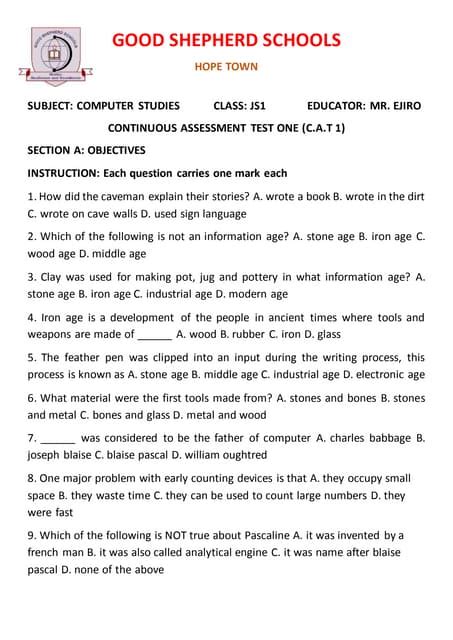 Ss2 Data Processing Examination With Test Of Practicals Third Term Docx Computing
