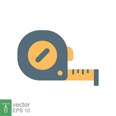 Measure Tape Icon Simple Flat Style Meter Length Metric Size Concept For App And Web