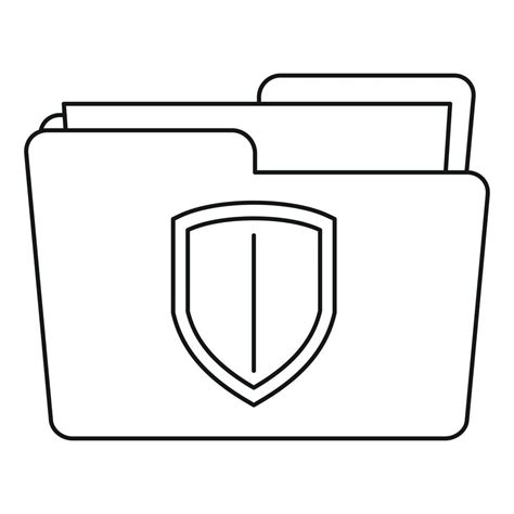 Protected Folder Icon Outline Style 14612760 Vector Art At Vecteezy