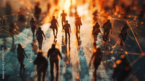 Group People And Crowd Connected To Wifi Internet Big Data And Smart City Silhouette