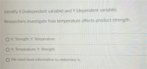 solved identify x independent variable and y dependent