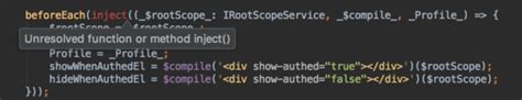 Javascript Testing Angular JS With WebStorm Unresolved Function Or Method Inject Stack