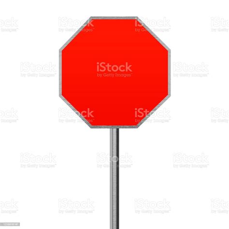 도로 표지판을 중지합니다 빈 공간입니다 공간을 복사합니다 흰색 배경 3d 렌더링에서 격리 0명에 대한 스톡 사진 및 기타 이미지 Istock