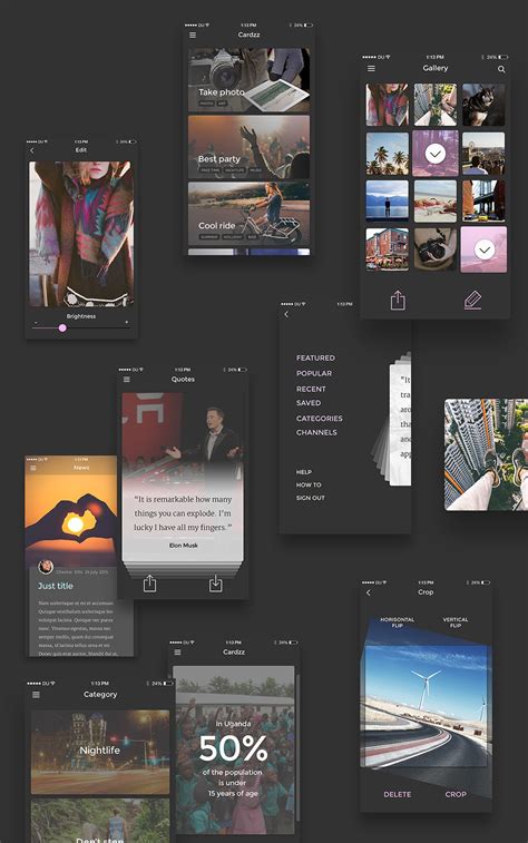 Card Style Iphone 6 Ios App Ui Kit Psd Download Psd