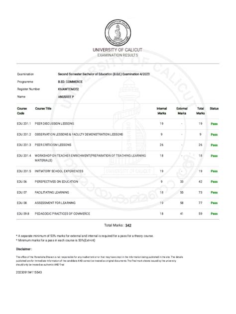 Bed 2nd Sem Result Pdf Learning Behavior Modification