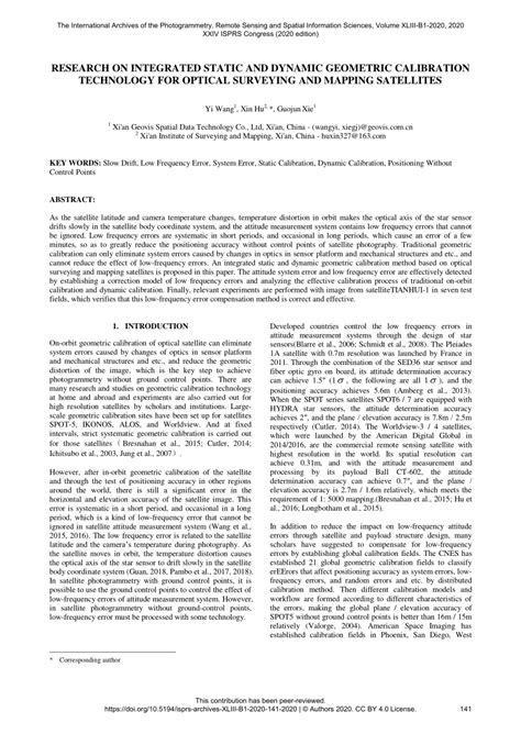Pdf Research On Integrated Static And Dynamic Geometric Calibration
