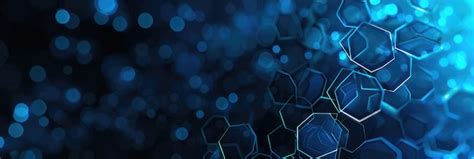 Premium Photo Abstract Blue Hexagonal Digital Technology Pattern