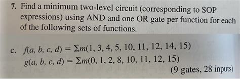 solved a 7 find a minimum two level circuit corresponding