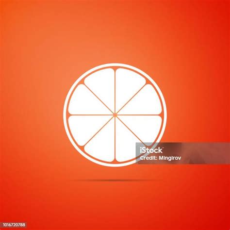 한 컷에 오렌지입니다 감귤 류의 과일 아이콘 오렌지 배경에 고립입니다 건강 한 생활양식입니다 평면 디자인입니다 벡터 일러스트 레이 션 0명에 대한 스톡 벡터 아트 및 기타