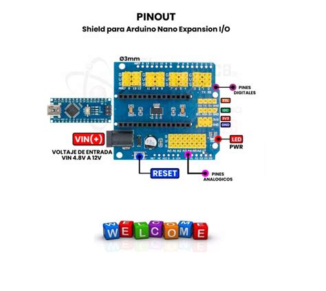 Shield Expansión Para Arduino Nano Electronica Jnc