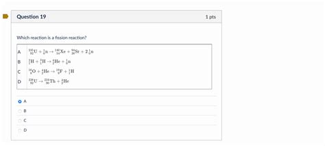 Solved Question 19which Reaction Is ﻿a Fission