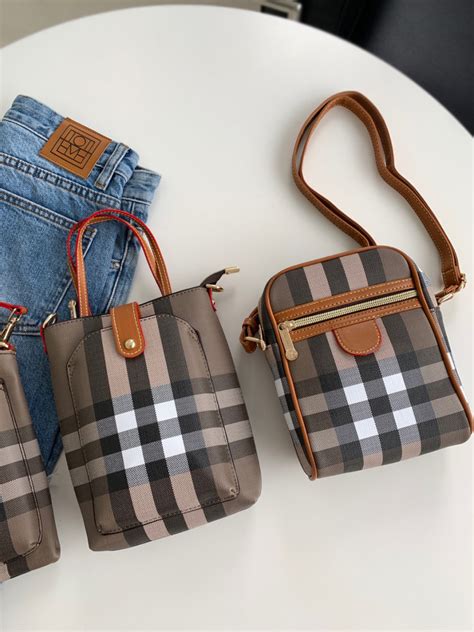 모드파운데이션 3종 체크 미니 크로스백 휴대폰 가방 스퀘어 투웨이 위시버킷