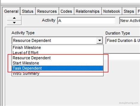 What Is The Difference Between Activity Type Task Dependent And Resource Dependent In Primavera