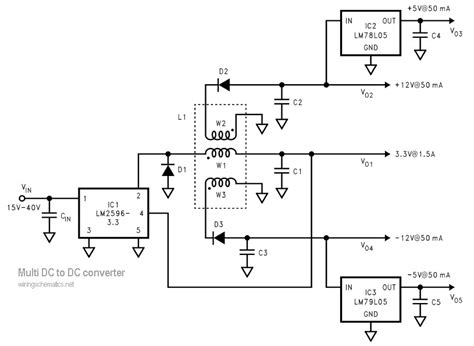 Multi Output DC To DC Converter Circuit Scheme