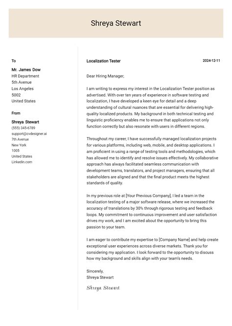 24 Compatibility Tester Cover Letter Examples And Templates For 2025 Resumedesign Ai