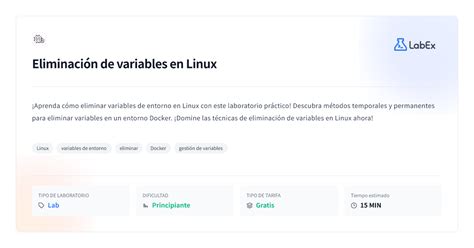 Eliminación De Variables En Linux Labex