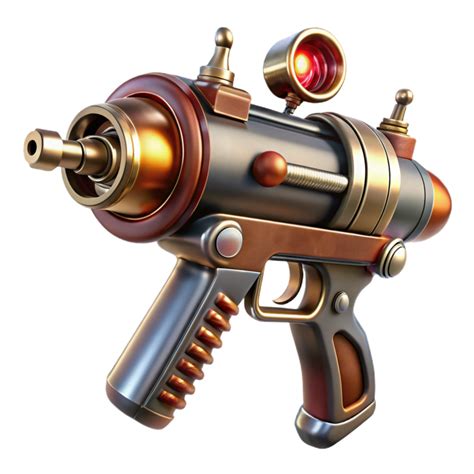 Gorgeous Memorable Photorealistic Ultra Detailed Isolated Cutout Of A Steampunk Ray Gun With