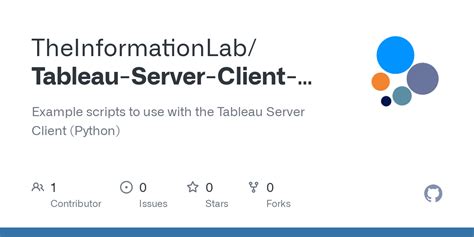 GitHub TheInformationLab Tableau Server Client Python Examples