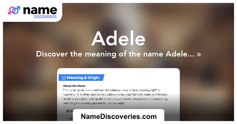 Adele Name Meaning And Origin