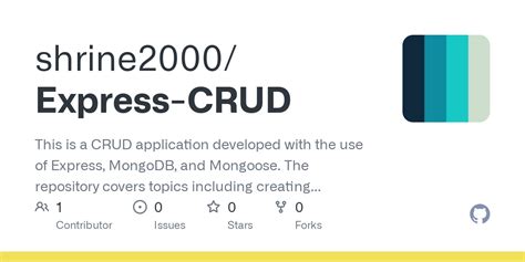 Github Shrine2000express Crud This Github Repository Is A Work In Progress Crud Application