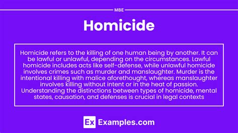 Homicide Notes And Practice Questions Mbe Examples