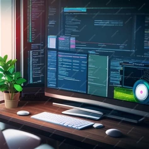Premium Ai Image Software Development Background With Codding Ai