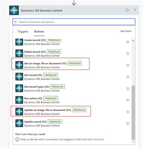 dynamics 365 business central new power automate actions for handling