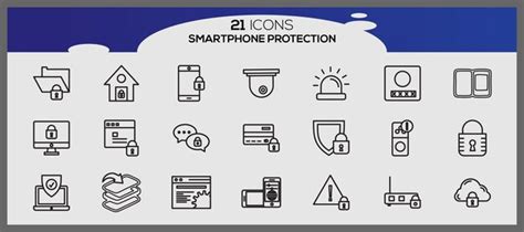 Premium Vector Smartphone Protection Icon Set Security And Protection Icons Pack Security