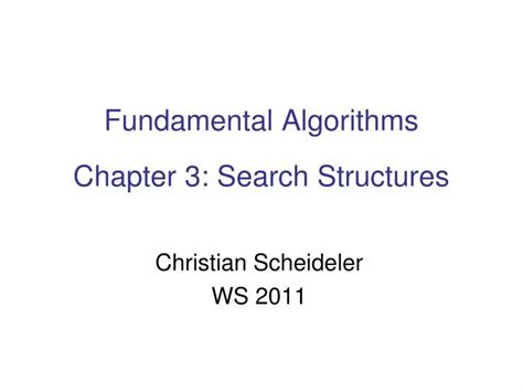 Ppt Fundamental Algorithms Chapter 3 Search Structures Powerpoint