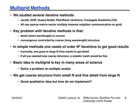 Ppt Cs 267 Multigrid On Structured Grids Powerpoint Presentation