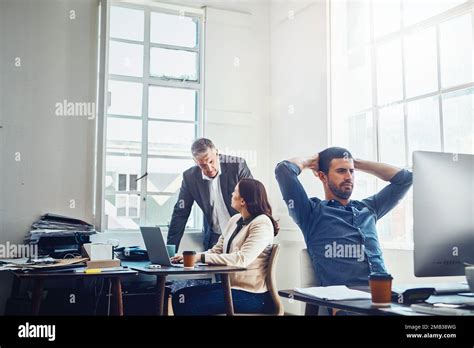 Business Man Computer And Relax In Office After Finishing Project Or Task Complete Break