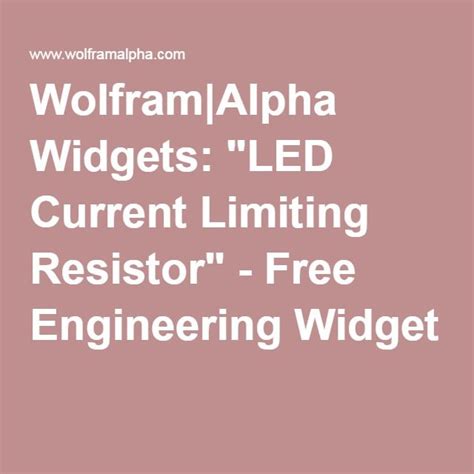 Led Current Limiting Resistor