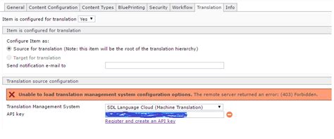 web8 error in translation manager sdl language cloud tridion