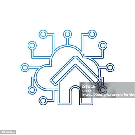 스마트 홈 연결 아이콘 로고 벡터 디자인 일러스트레이션 무선 연결 개념이 있는 스마트 홈 로고 아이콘 웹 사이트 기호 로고 기호 응용 프로그램 Ui에 대한 트렌디 한 스마트