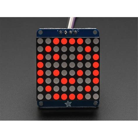 Adafruit Small 1 2 8x8 Led Matrix W I2c Backpack Red