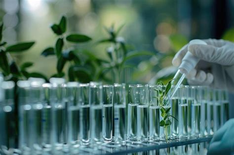 Plants In Lab Tube Science Laboratory Experiments Analysis And Genetic