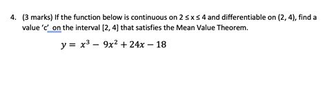 Solved 4 3 Marks If The Function Below Is Continuous On