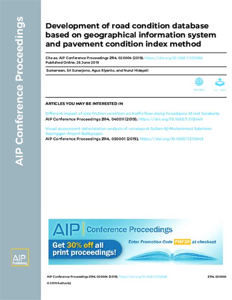 Pdf Development Of Road Condition Database Based On Geographical Information System And