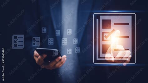 Documents Management Information System Concept Businessman Using