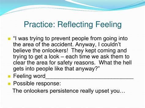 Ppt Reflecting Skills Lab 3 Paraphrasing And Reflecting Feelings Powerpoint Presentation Id