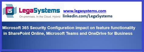 Microsoft 365 Security Configuration Impact On Feature Functionality In Sharepoint Online