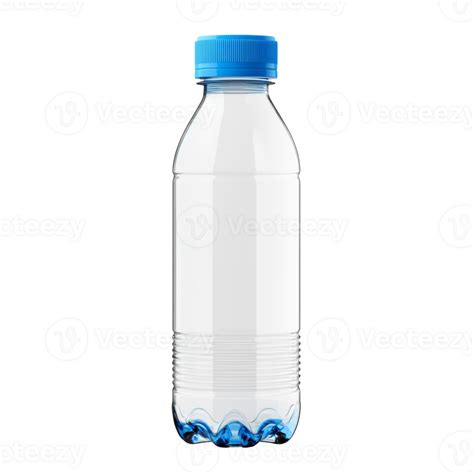 A Clear Plastic Water Bottle With Blue Cap 55778241 Png